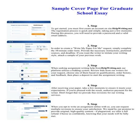 Sample Cover Page For Graduate School Essay | PDF