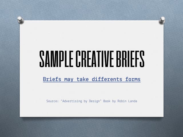 The Good Brief - a no-frills guide to writing creative briefs | PDF