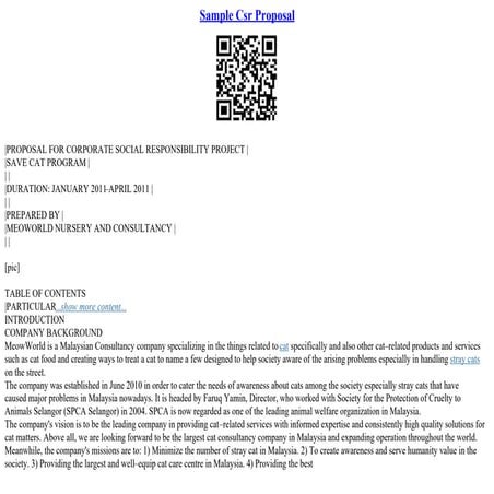 Sample Csr Proposal | PPT