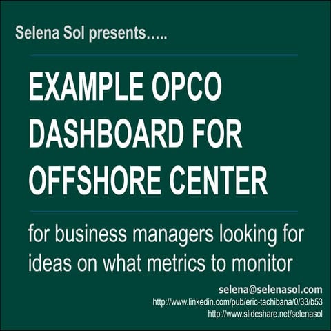 Sample dashboard for offshore location management | PPTX