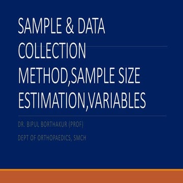 Sample And Data Collection Method Sample Size Estimation Variables Pptx
