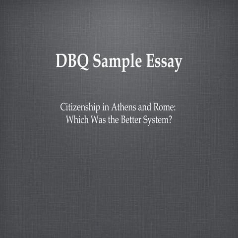 Sample dbq essay breakdown | PPT