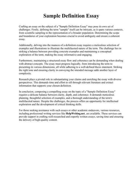 Definition Essay Samples.pdf | Homework and Study | Education