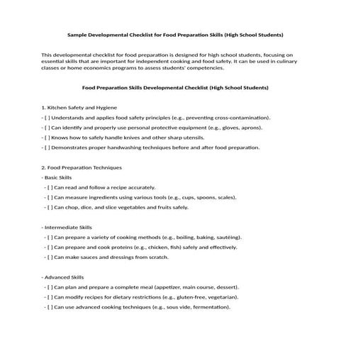 Sample Developmental Checklist for Food Preparation Skills.docx