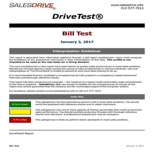 The DriveTest® Report (for candidates) | PDF