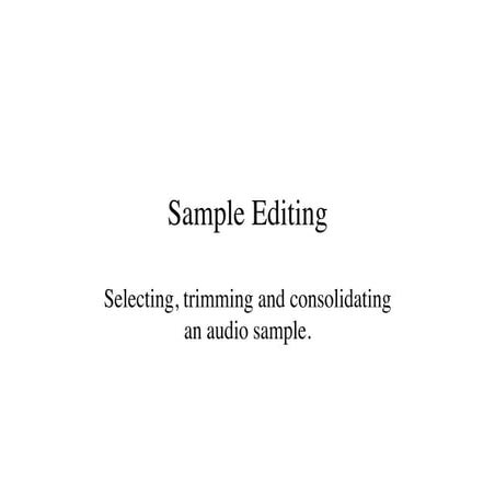 Sample editing | PDF | Digital Audio | Computer Software and Applications