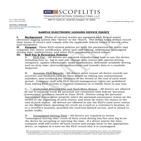 2019 CRW: Sample ELD Policy (Dave Osiecki session) | PDF