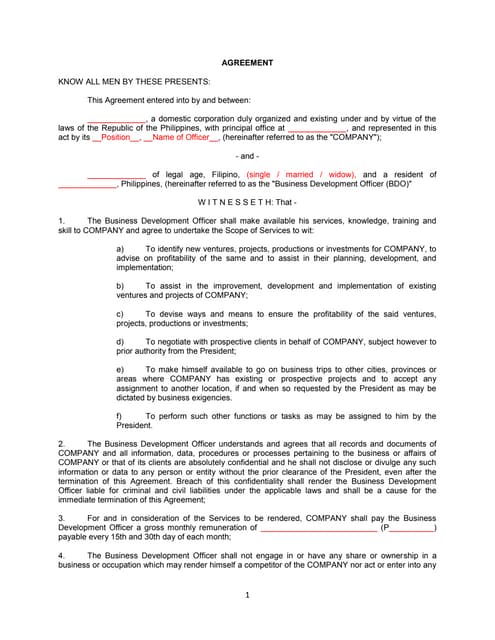 Probationary Employment Contract Sample | PDF