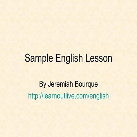 Sample English Lesson | PPT