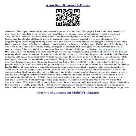 Sample Essay Abortion | PDF