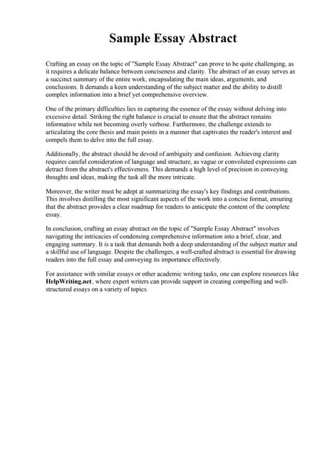 Essay Abstract Example.pdf | Homework and Study | Education