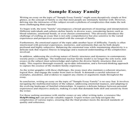 Sample Essay Family.pdf | Chemistry | Science