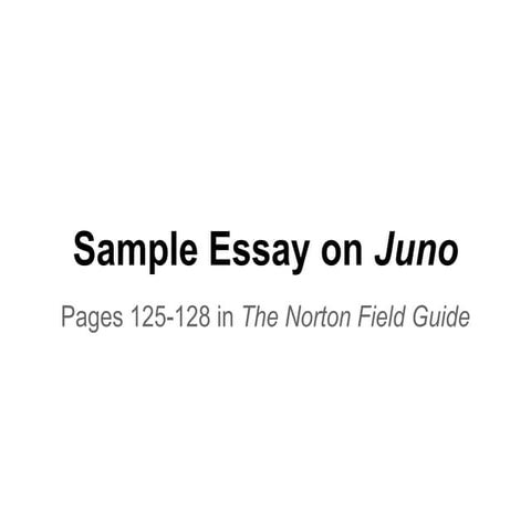 Sample essay juno | PPT