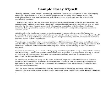 Sample Essay Myself | PDF