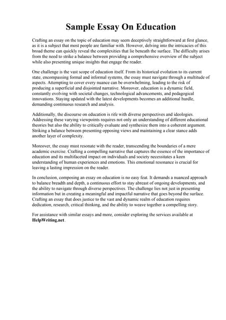 Sample Essay On Education Free 16 Argumentative Writing Samples Amp