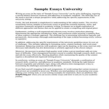 Sample Essays University. College Essay Examples - 9 in PDF Examples ...