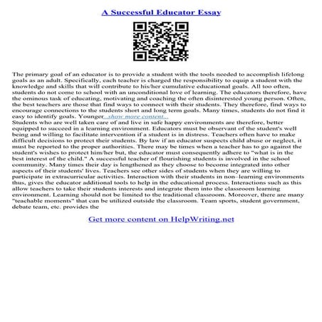 Sample Essay Teacher | PDF