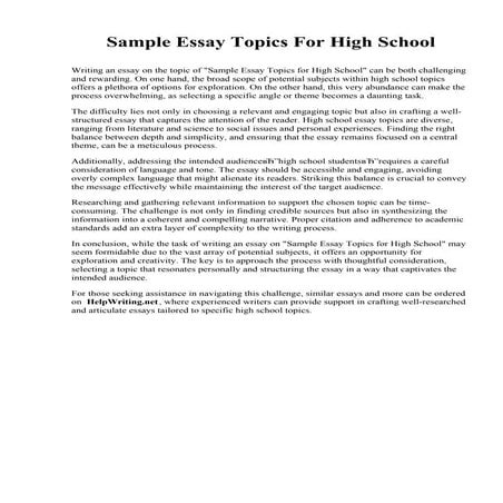 Sample Essay Topics For High School.pdf