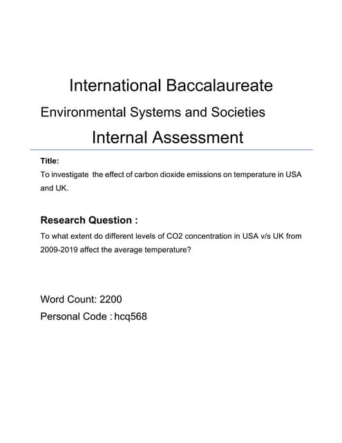 Sample IB ESS EE 4 | PDF