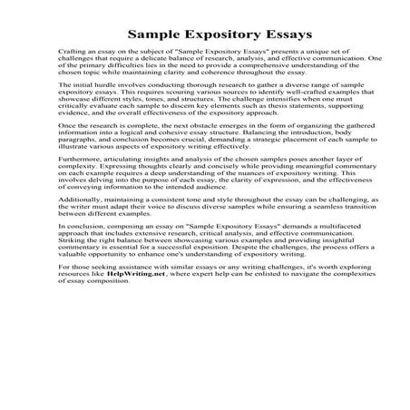 Sample Expository Essays. How To Write An Expository Essay in 6 Steps ...
