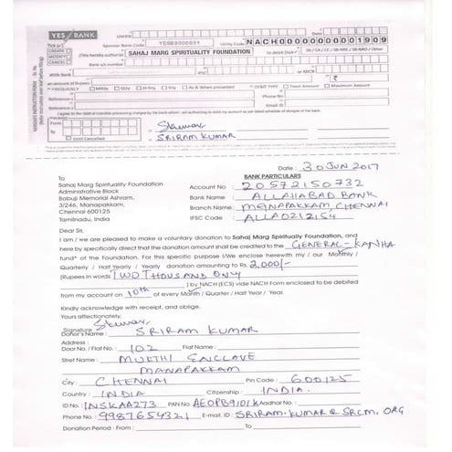 SRCM ECS Form Sample filled form | PDF