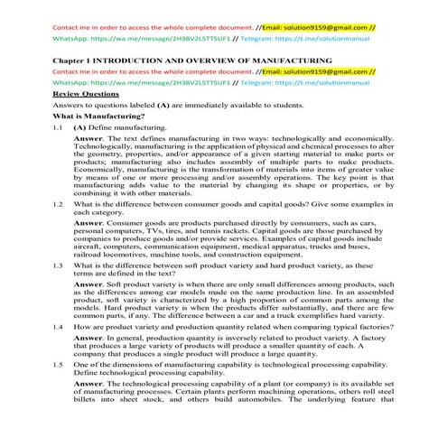 Solution Manual Fundamentals of Modern Manufacturing 7th Edition ...
