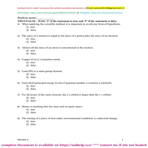 Test Bank Introductory Chemistry 2nd edition by Burdge & Driessen | PDF
