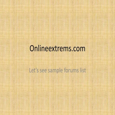 Sample forums | PPTX