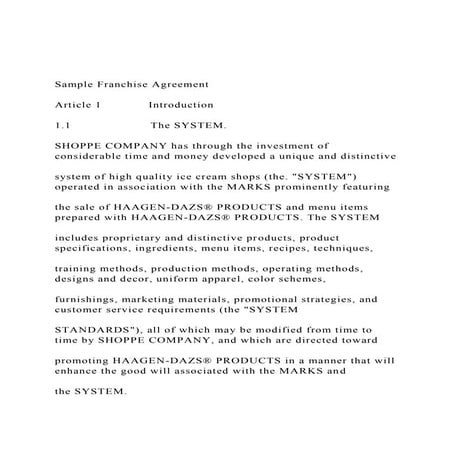 Sample Franchise Agreement Article 1 Introduct.docx