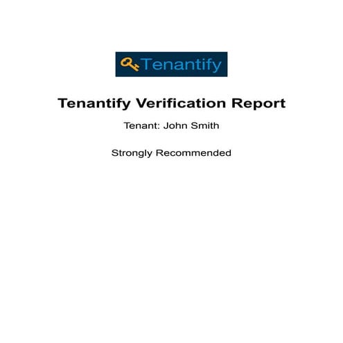 Tenantify Sample Verification Report | PDF