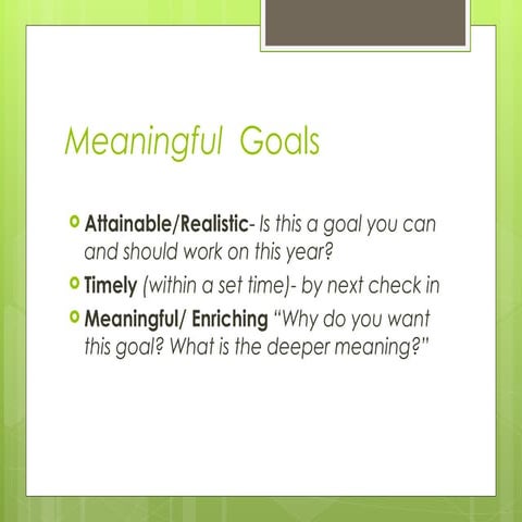 Sample goals for teachers to use with students | PPT