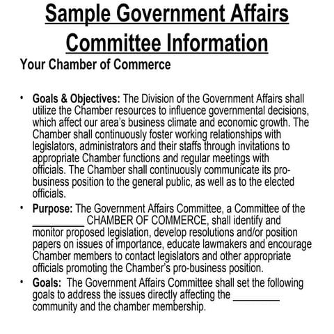 Sample Government Affairs Committee Information | PPT | Political ...
