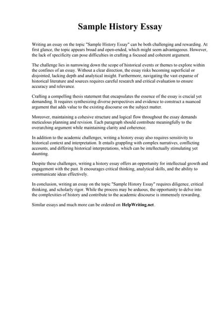 Sample History Essays. Las Positas College | PDF