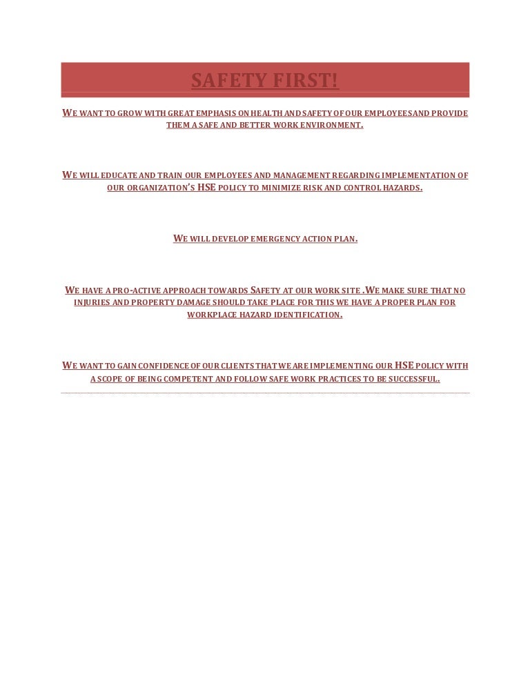 Sample hse policy 2