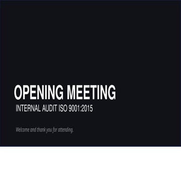 Sample Internal Audit Opening Meeting 2024 | PPTX