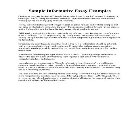 Sample Informative Essay Examples | PDF | Islam | Religion & Spirituality