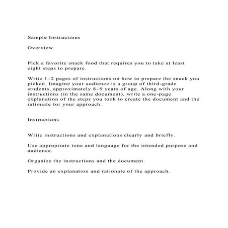 Sample InstructionsOverviewPick a favorite snack food .docx