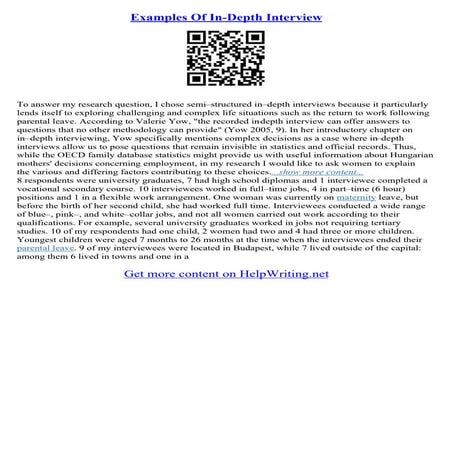 Sample Interview Essay | PDF