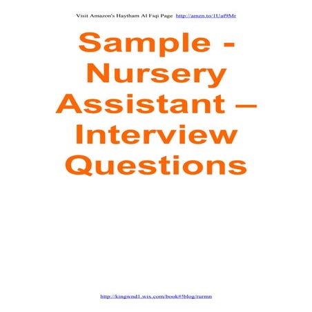 Sample - Nursery Assistant – Interview Questions | DOC