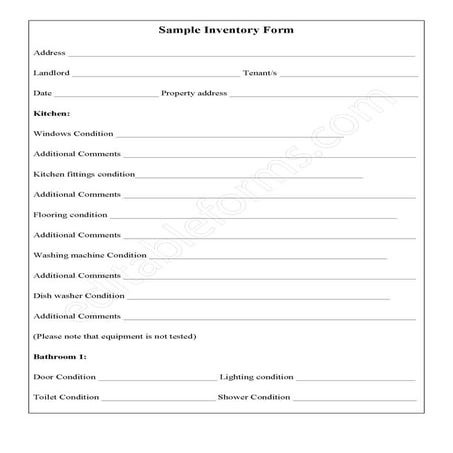 Sample Inventory Fillable PDF Template Download | PDF