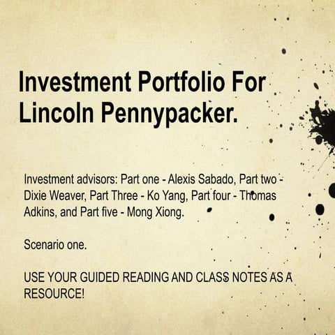 Sample Investment Portfolio Economics | PPTX