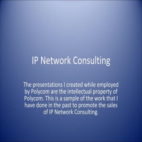 Sample IP Network Consulting Presentation | PPT