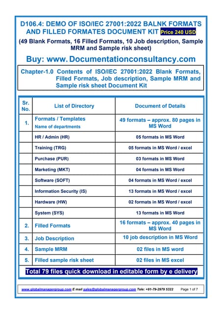 List of mandatory IATF 16949 documents | PDF