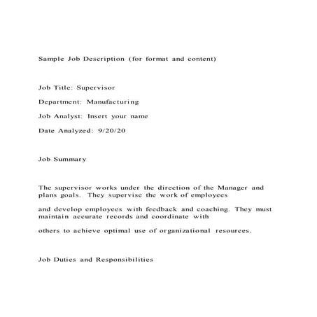 7 sample of job description | PDF