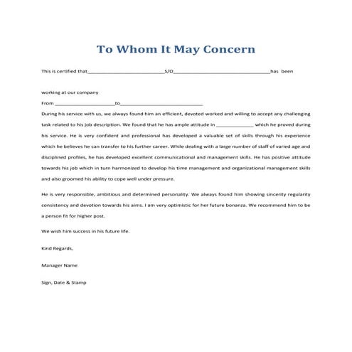 Sample job letter | PDF