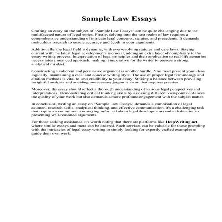 Sample Law Essays | PDF