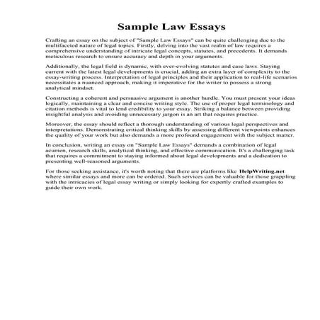Sample Law Essays | PDF