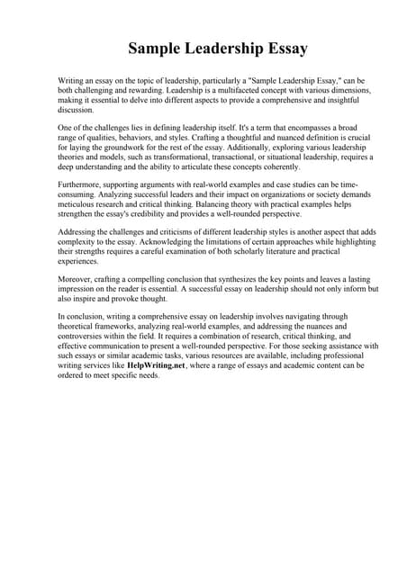 Leadership Theories Essay Pdf