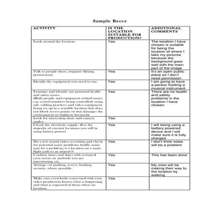 location recce | PDF