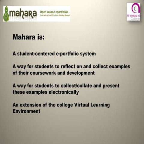 Introducing Mahara | PPSX | Technology & Computing
